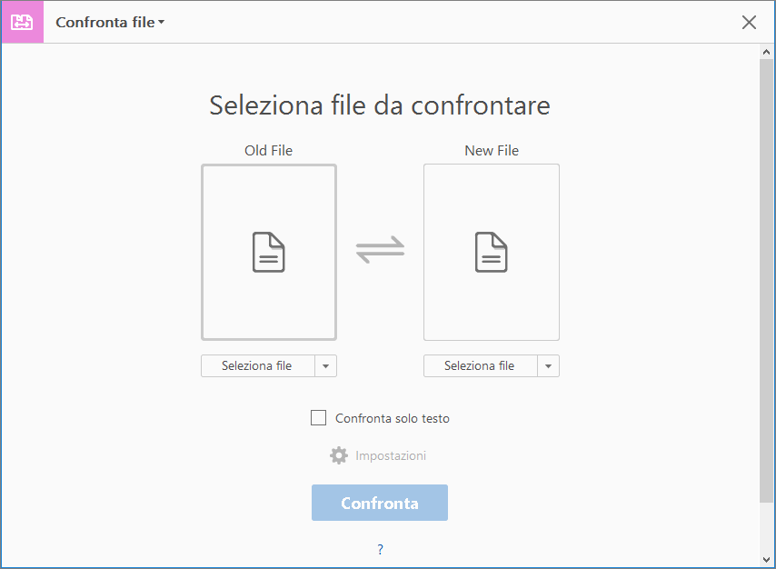 Confrontare due versioni di un file PDF in Adobe Acrobat