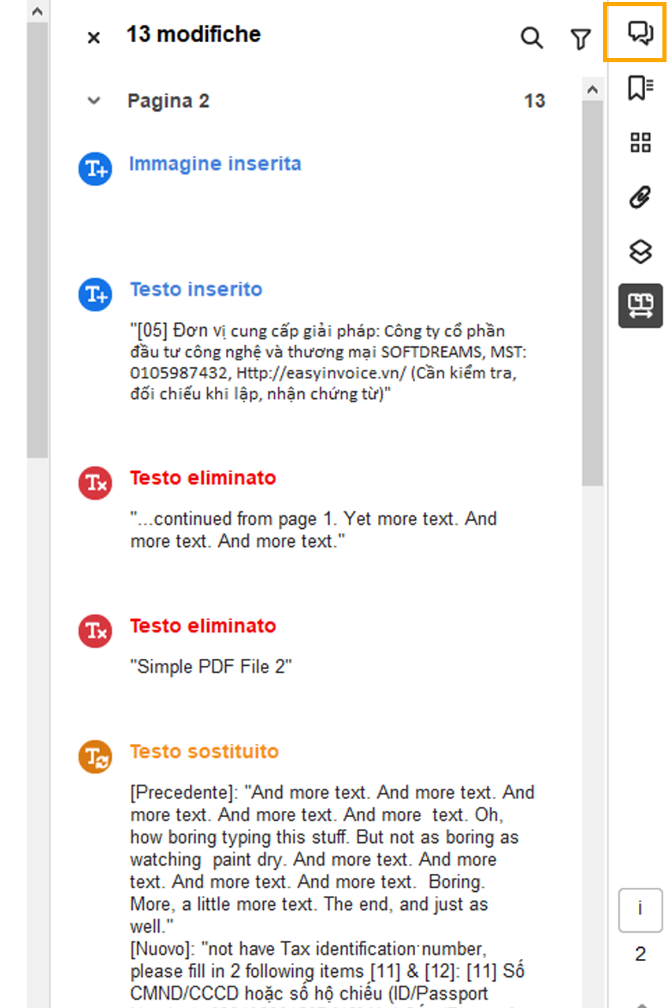 Confrontare due versioni di un file PDF in Adobe Acrobat