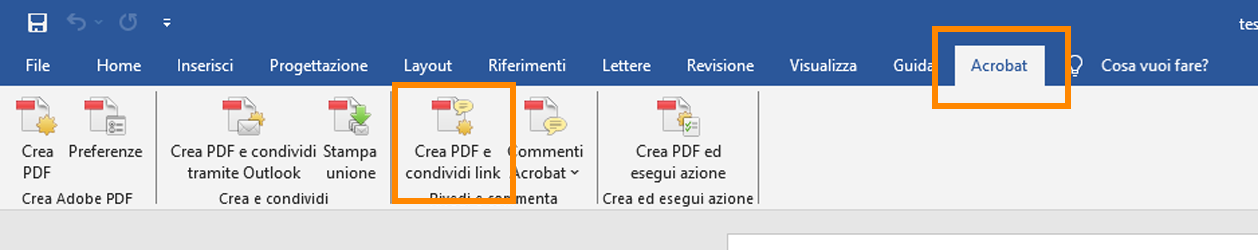 Creare PDF con PDFMaker in Adobe Acrobat (Windows)
