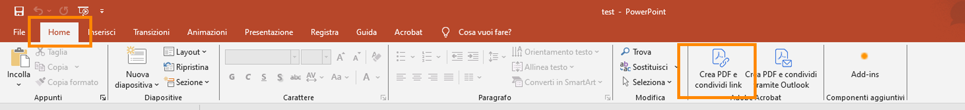 Creare PDF con PDFMaker in Adobe Acrobat (Windows)