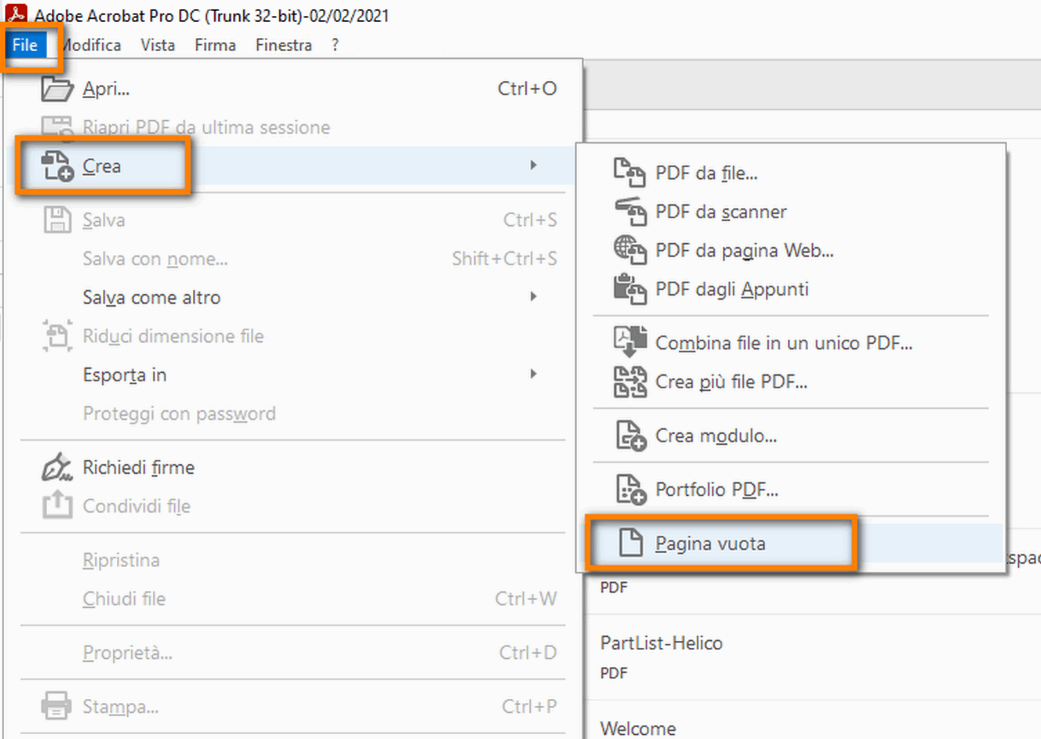 Creare file PDF con Adobe Acrobat