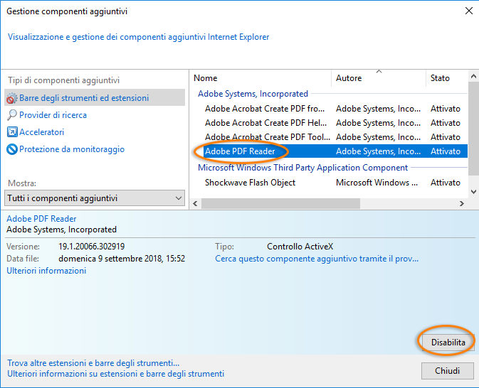 Visualizzare PDF nel browser Adobe Acrobat, Acrobat Reader