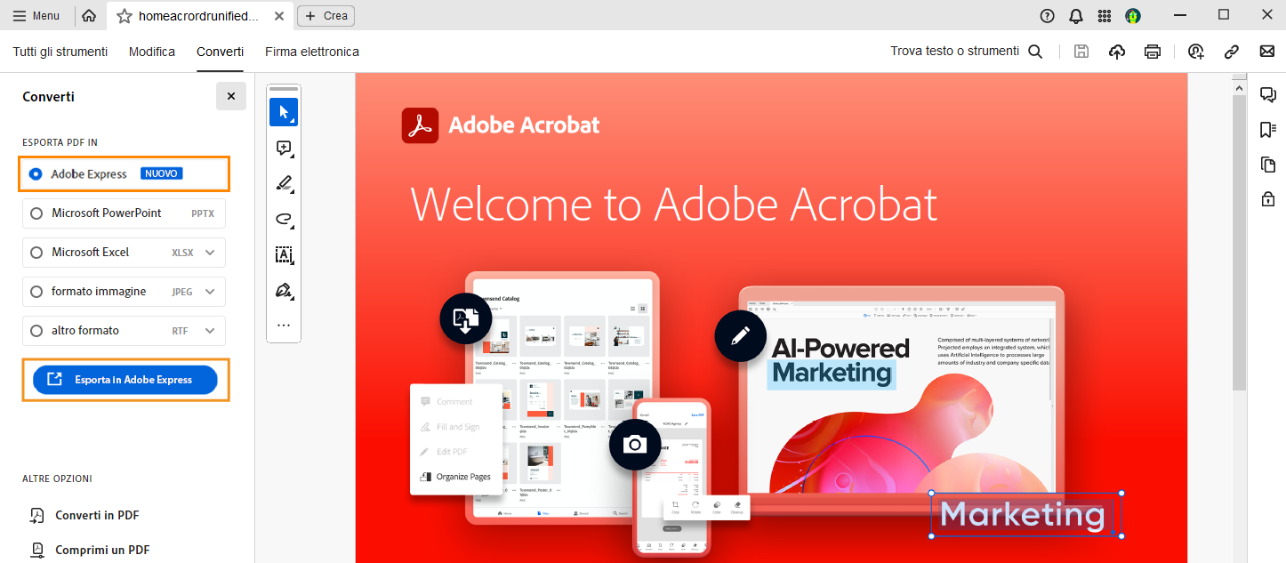Novità in Adobe Acrobat