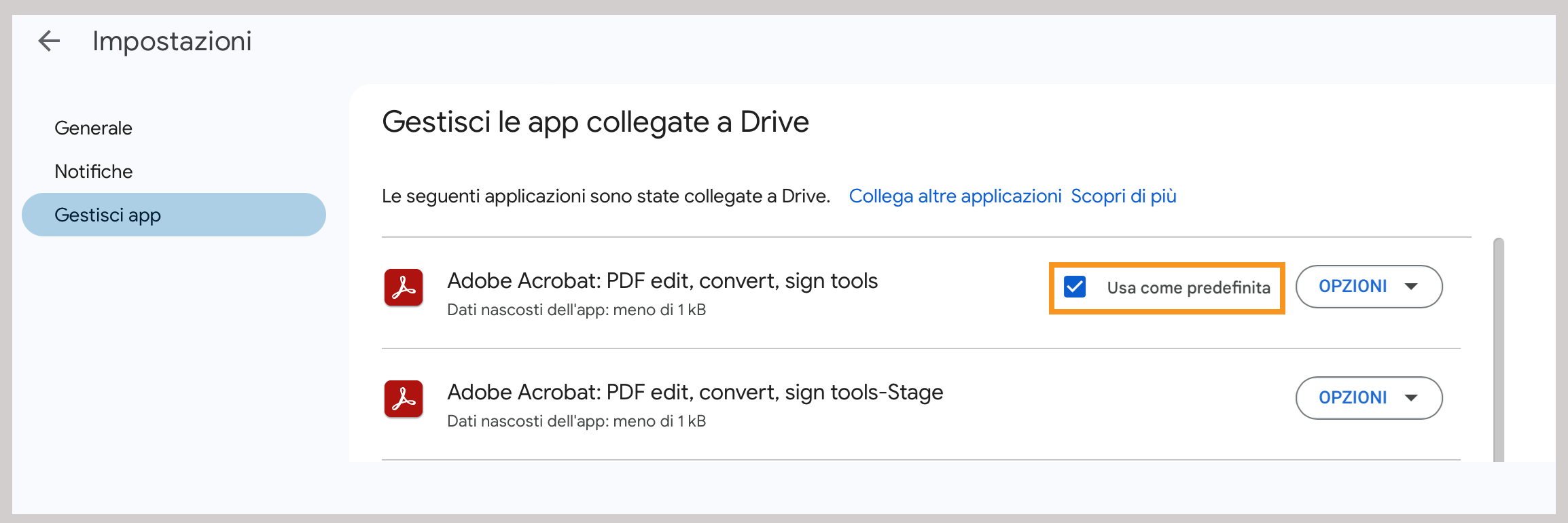 Utilizzo dell’estensione Adobe Document Cloud per Google Drive