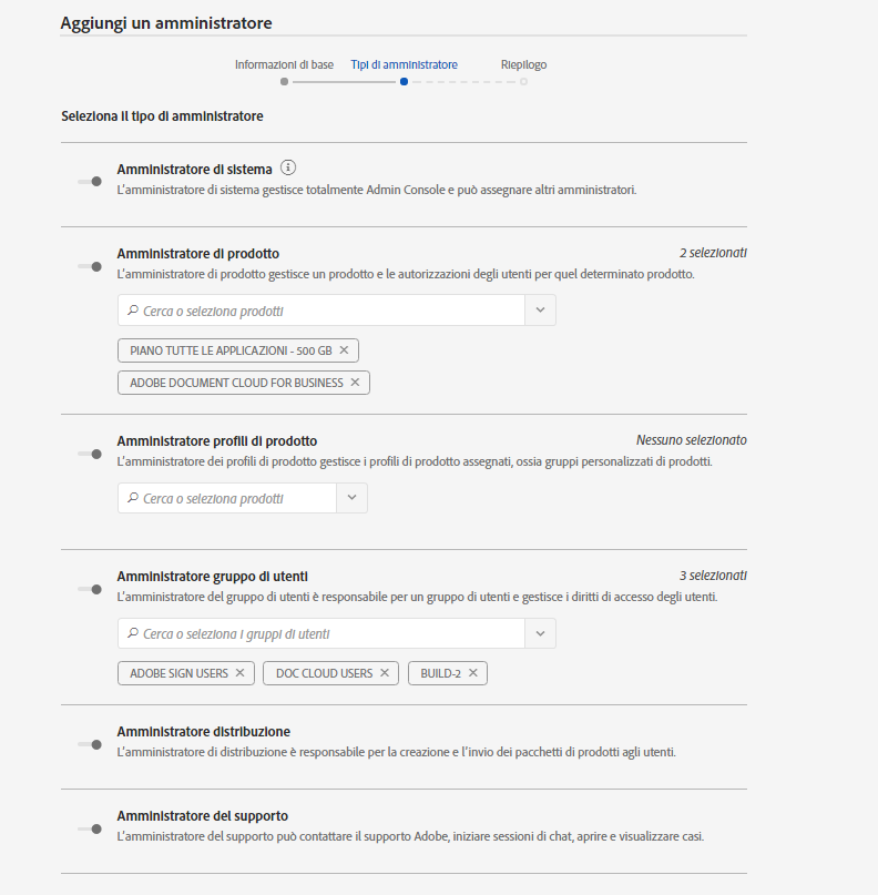 Ruoli amministrativi