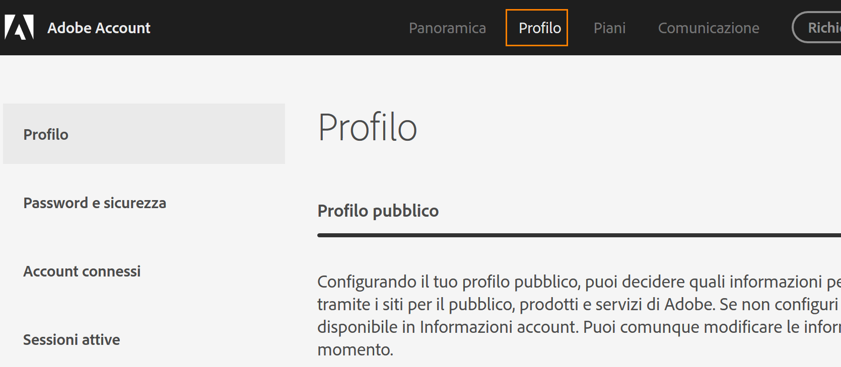 Creazione o aggiornamento dell’Adobe ID