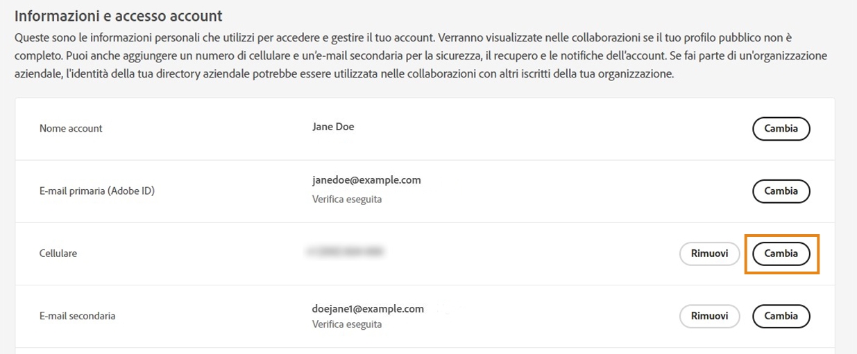 Crea o aggiorna il tuo account Adobe