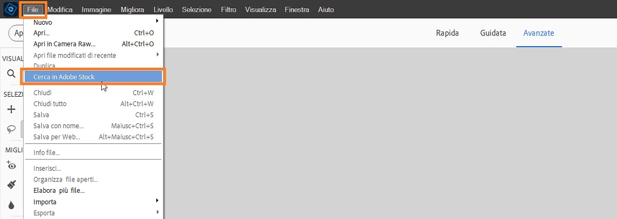 Integrazione con Adobe Stock