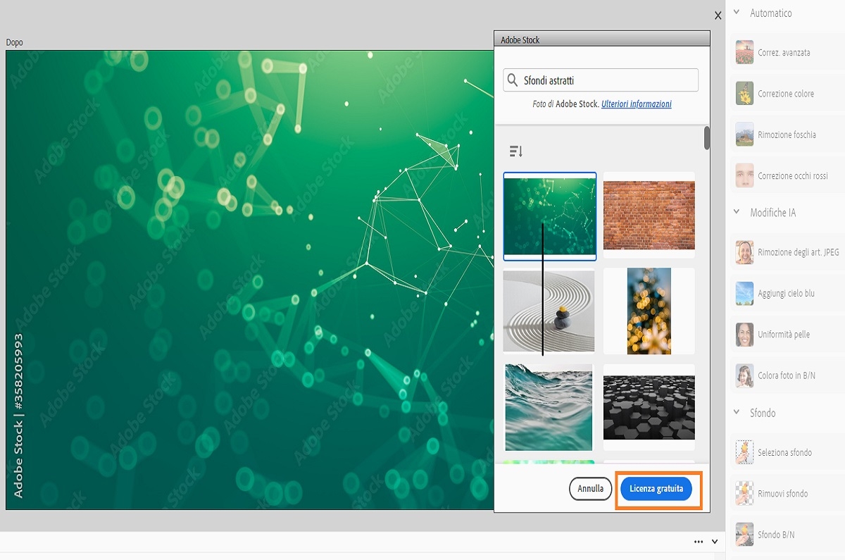 Integrazione con Adobe Stock
