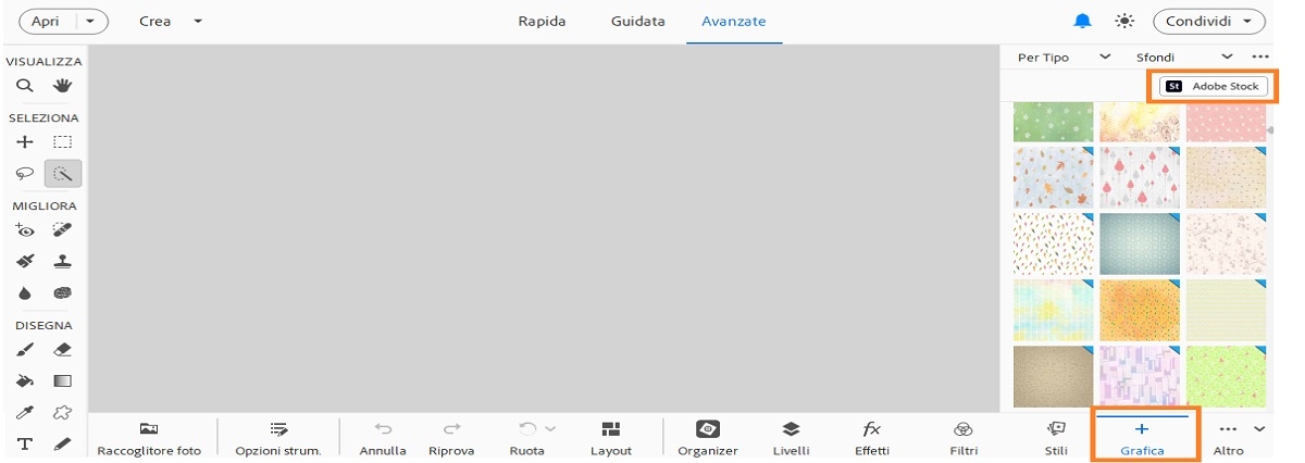 Integrazione con Adobe Stock