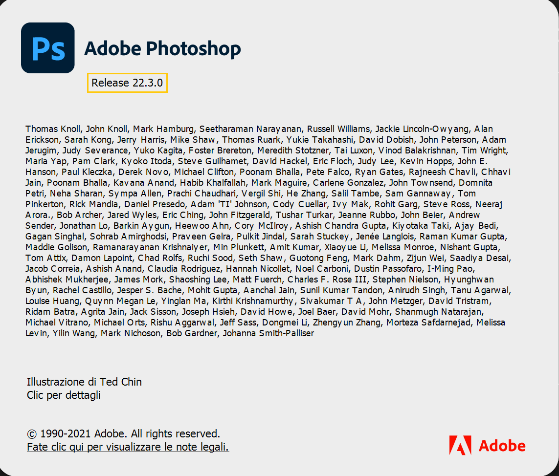 Aggiornamento costante di Adobe Photoshop