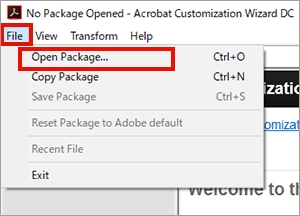Customization Wizard でインストールパッケージをカスタマイズする方法（Windows）