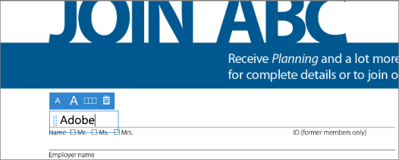 Acrobat Reader DC Fill & Sign の使用