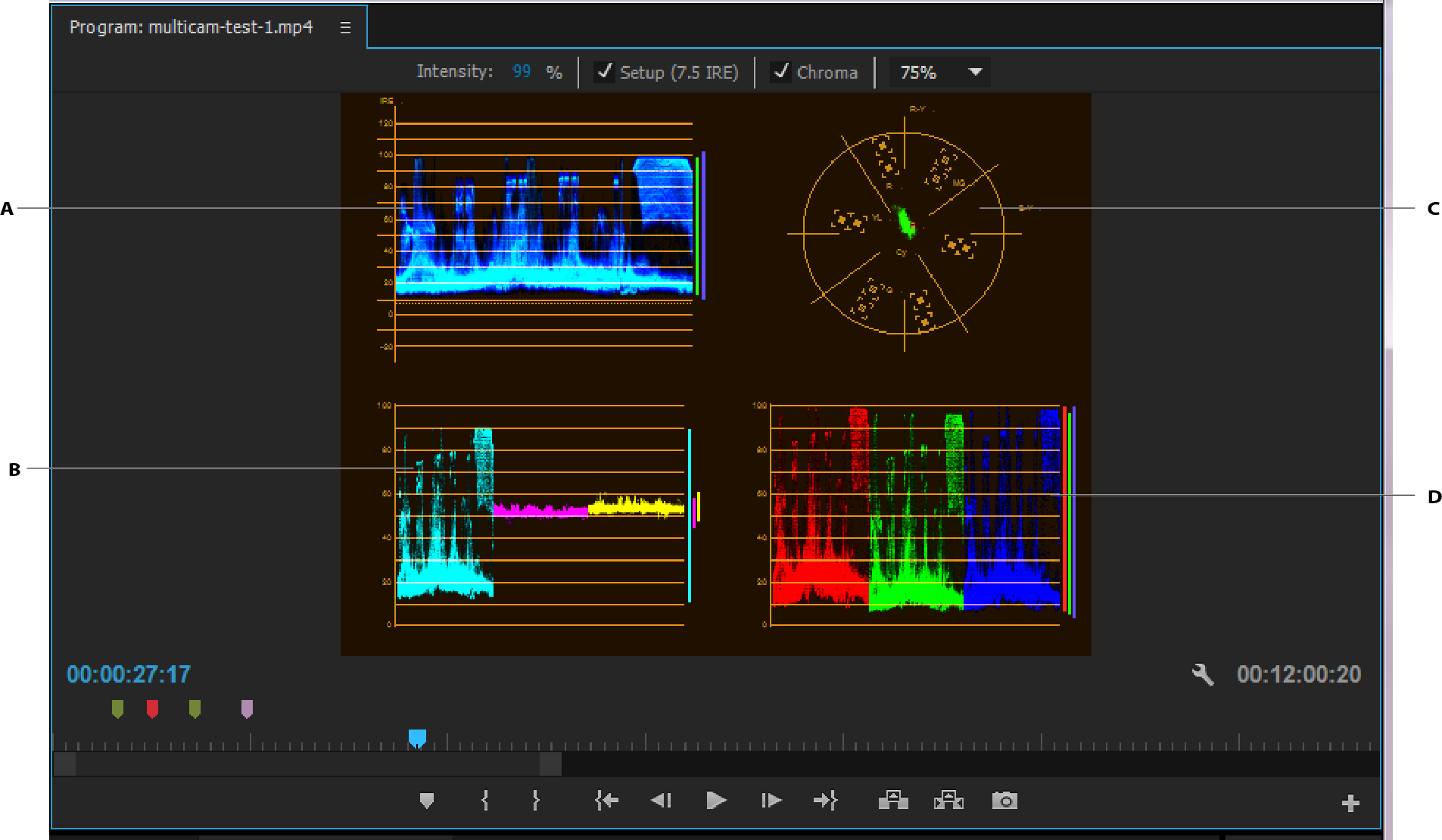Premiere Pro でのソースプログラムモニターの使用
