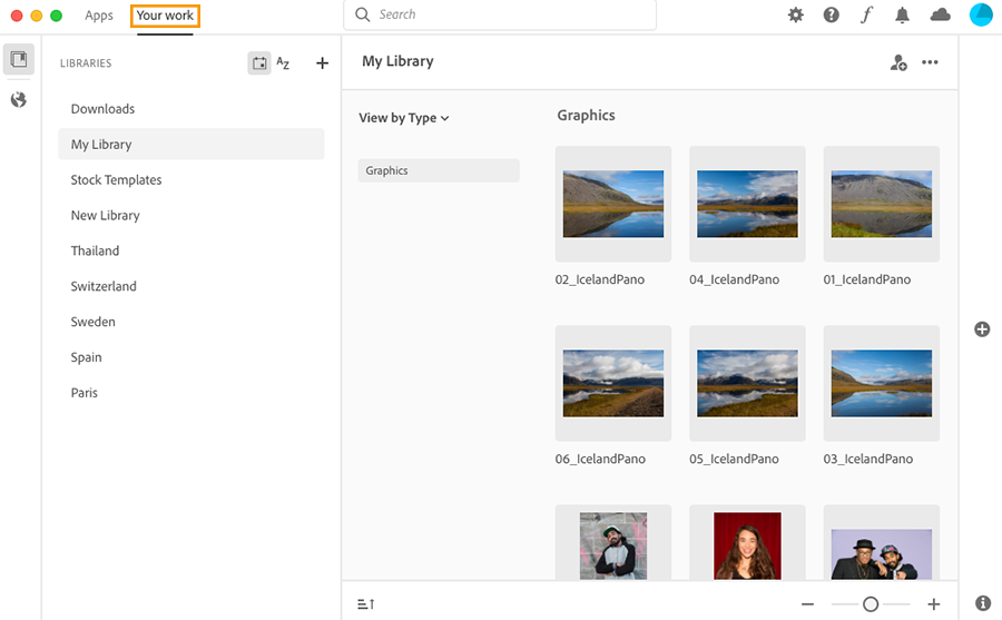 Creative Cloud 데스크탑 앱의 Creative Cloud Libraries