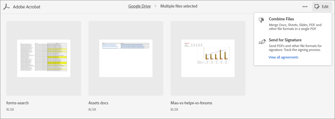 Google Drive용 Adobe Document Cloud 확장 프로그램 사용