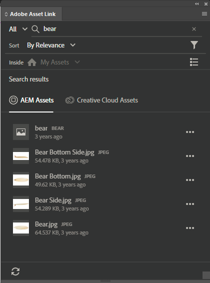 Adobe Asset Link를 사용하여 에셋 관리