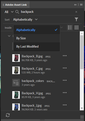 Adobe Asset Link를 사용하여 에셋 관리