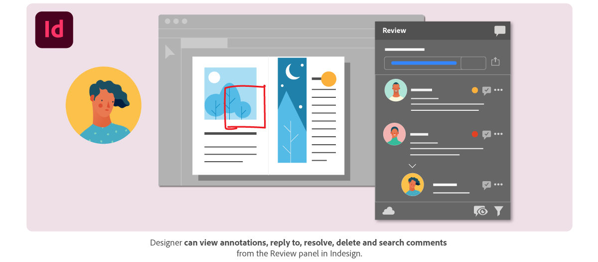 공유 InDesign 문서에 대한 피드백을 관리하는 방법을 알아보세요.