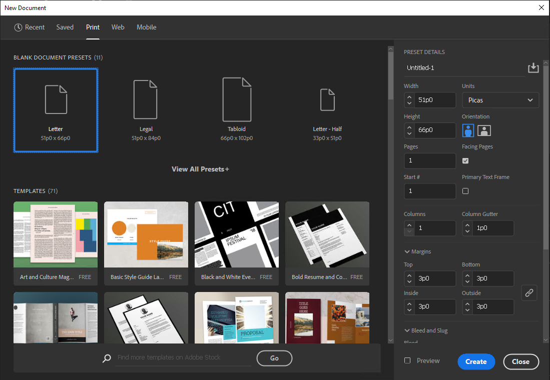 InDesign의 작업 영역 기본 사항