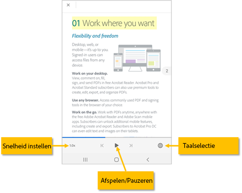 Werken met PDF's in Acrobat Reader Android: nieuwe ervaring