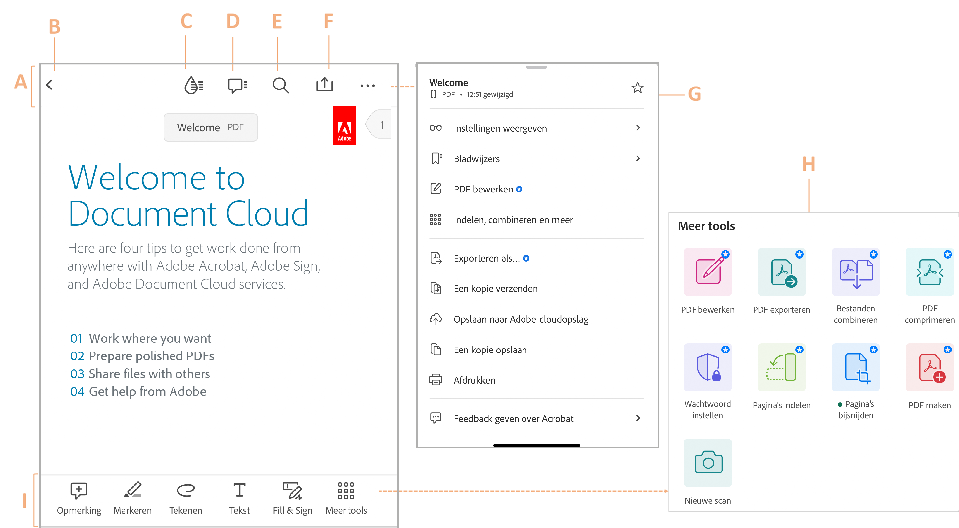 Werken met PDF's in Acrobat Reader iOS: nieuwe ervaring