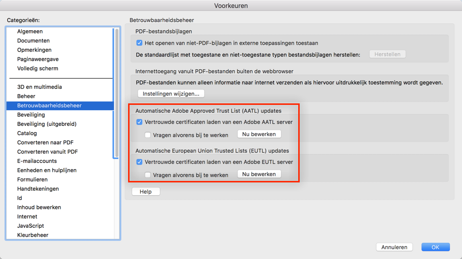 Certificaten Raken Beschadigd Nadat De Trusted Certificate Store Voor Acrobat Of Acrobat Reader