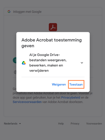 Uw Google Drive-bestanden openen in Acrobat