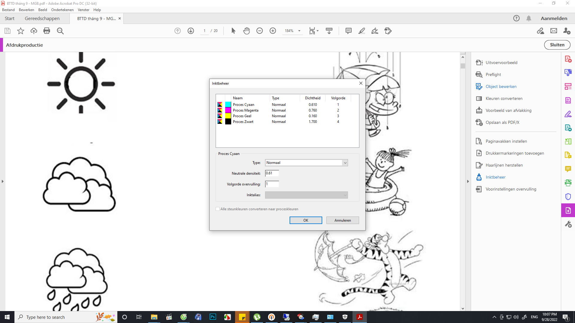 Kleurconversie en inktbeheer (Adobe Acrobat Pro)