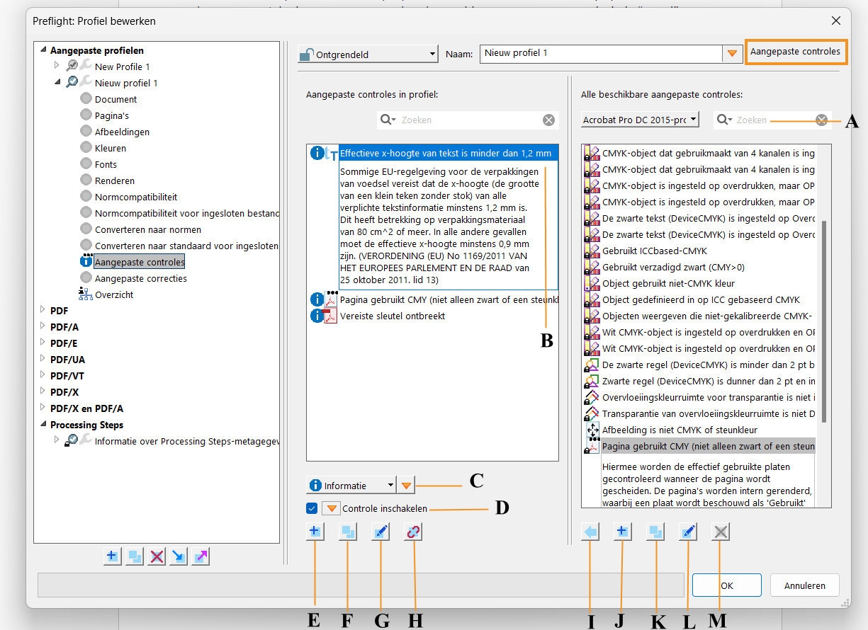 Aanvullende controles in het gereedschap Preflight (Adobe Acrobat Pro)