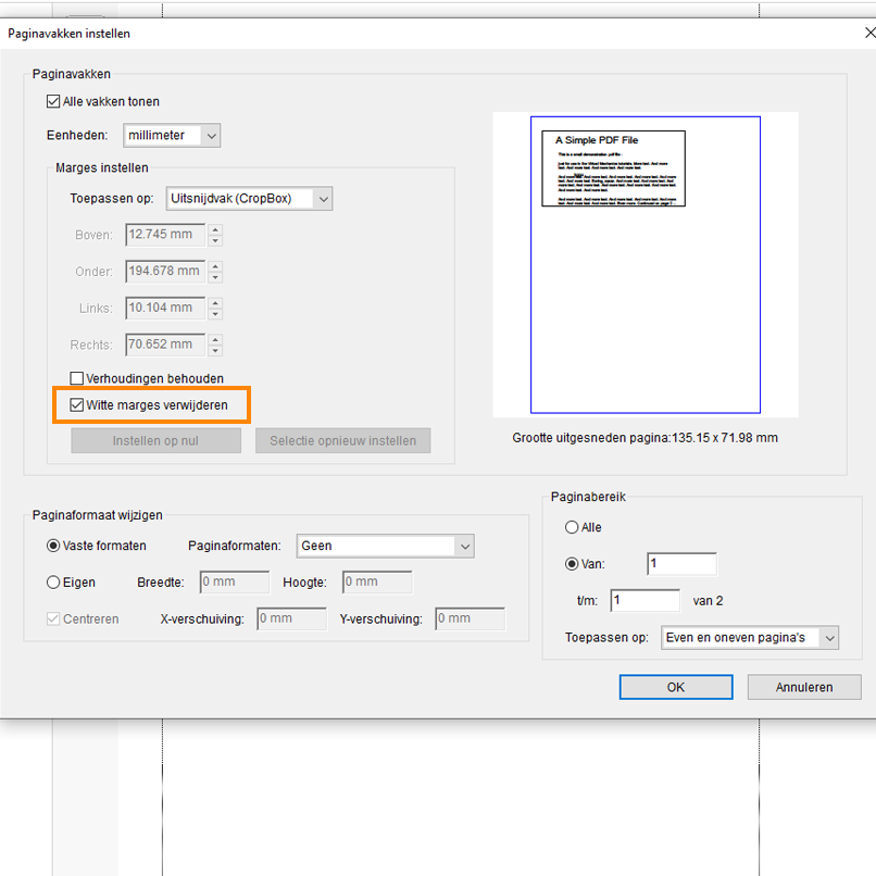PDF-pagina's uitsnijden in Adobe Acrobat