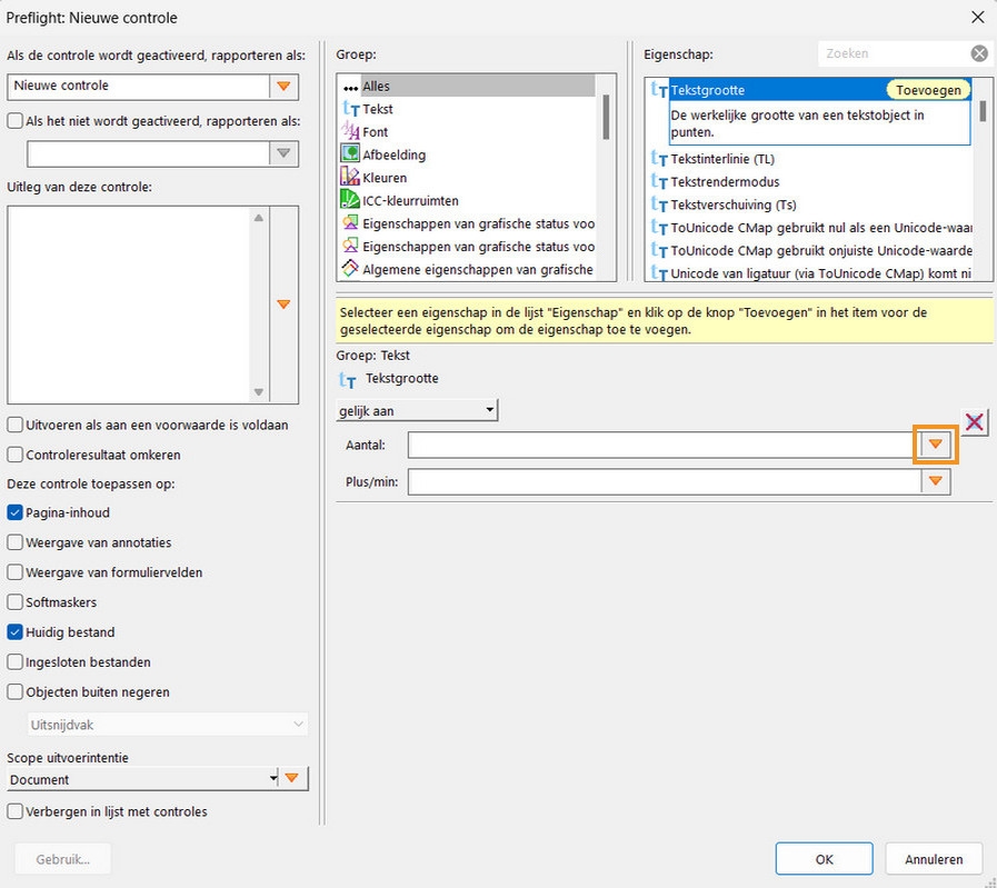 Preflight-variabelen (Acrobat Pro)
