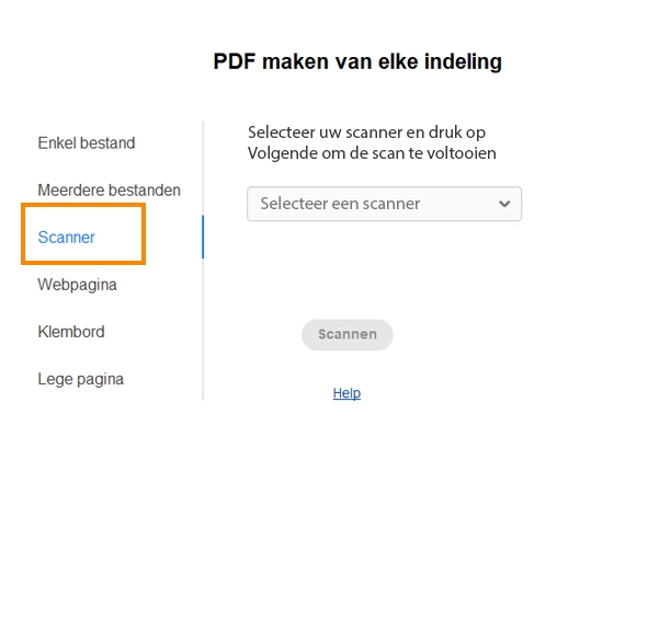 Documenten naar PDF scannen, Adobe Acrobat