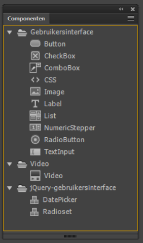 Componenten in Animate