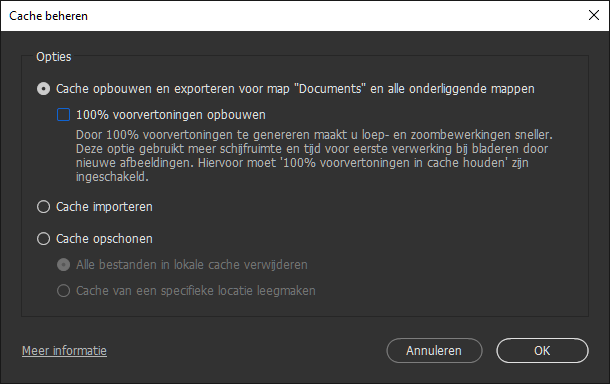 Werken met gedeelde en centraal beheerde Bridge-cache