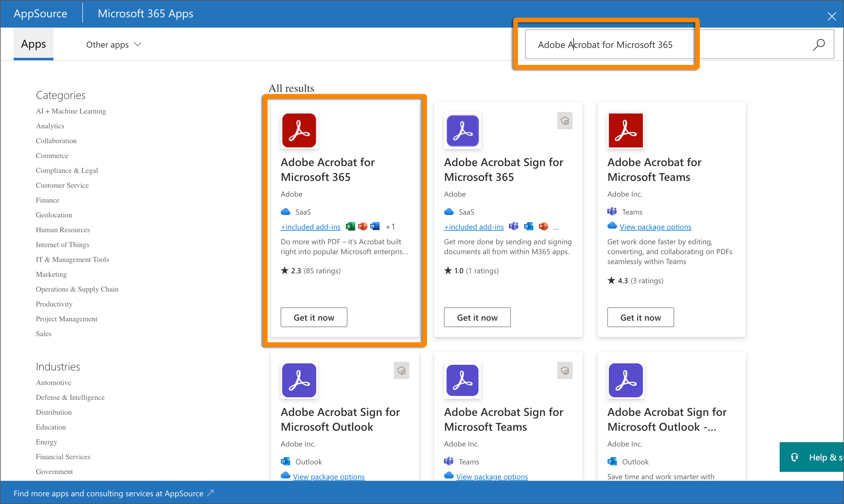 Adobe Acrobat voor SharePoint en OneDrive implementeren