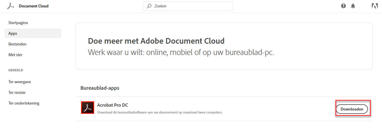 Acrobat DC-abonnement downloaden en installeren