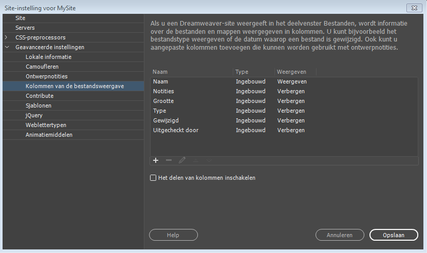 Bestanden beheren en overbrengen naar externe servers vanuit Dreamweaver