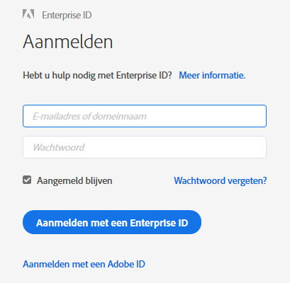 Hulp bij Enterprise-id, aanmelden en account