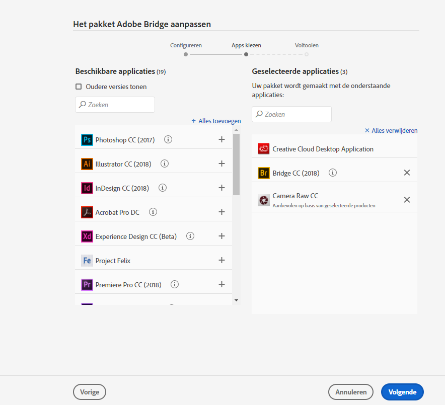 Adobe-sjablonen voor pakketten