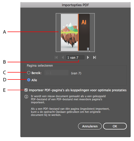 Adobe PDF-bestanden importeren in Illustrator