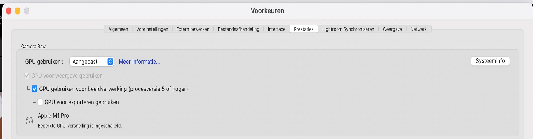 Veelgestelde vragen over de GPU van Adobe Lightroom Classic