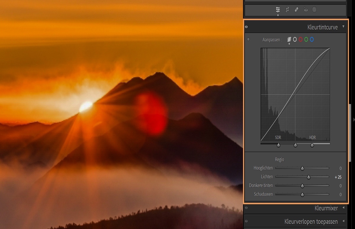 Bewerken en exporteren in HDR - Lightroom Classic