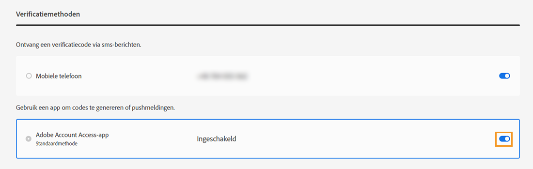 Opties voor verificatie zonder wachtwoord voor je Adobe-apps en -services