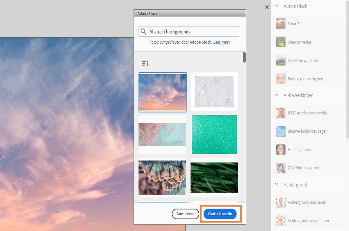 Integratie met Adobe Stock