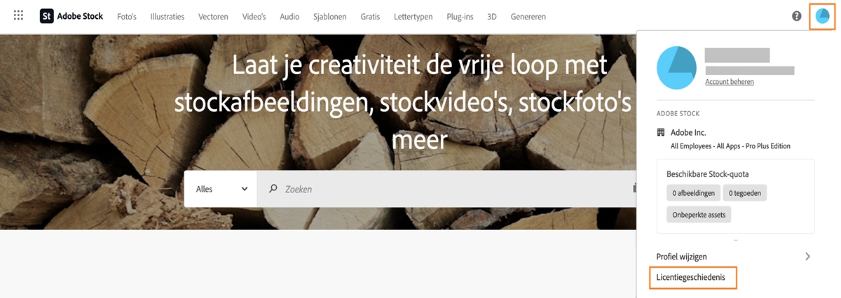 Integratie met Adobe Stock