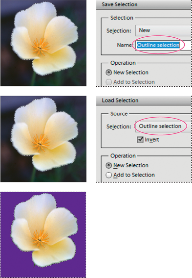 Selecties opslaan