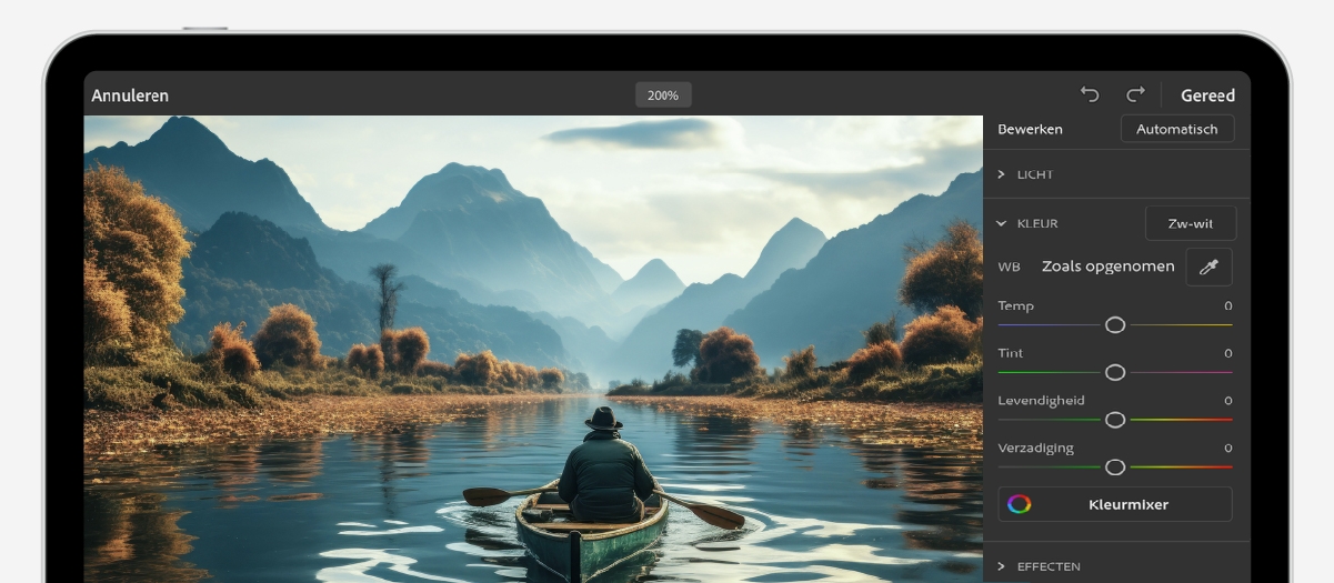Werken met Adobe Camera Raw-bestanden in Photoshop op de iPad