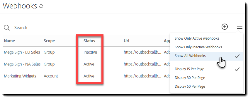 Webhooks configureren