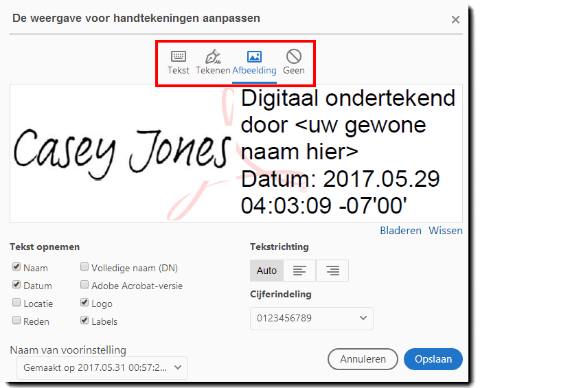 Digitale handtekeningen gebruiken